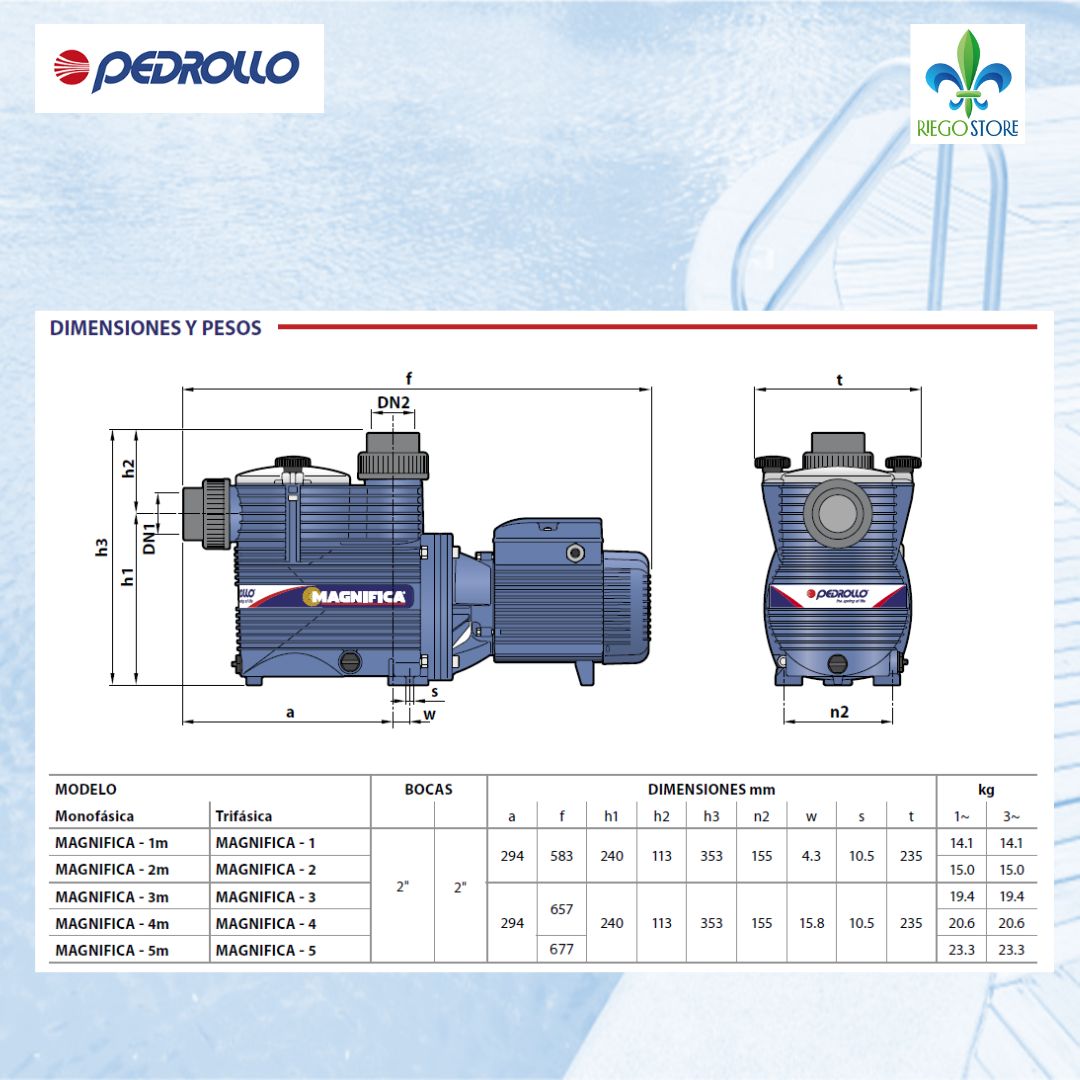 Bomba Piscina Magnifica 4M 2.0 HP - Pedrollo