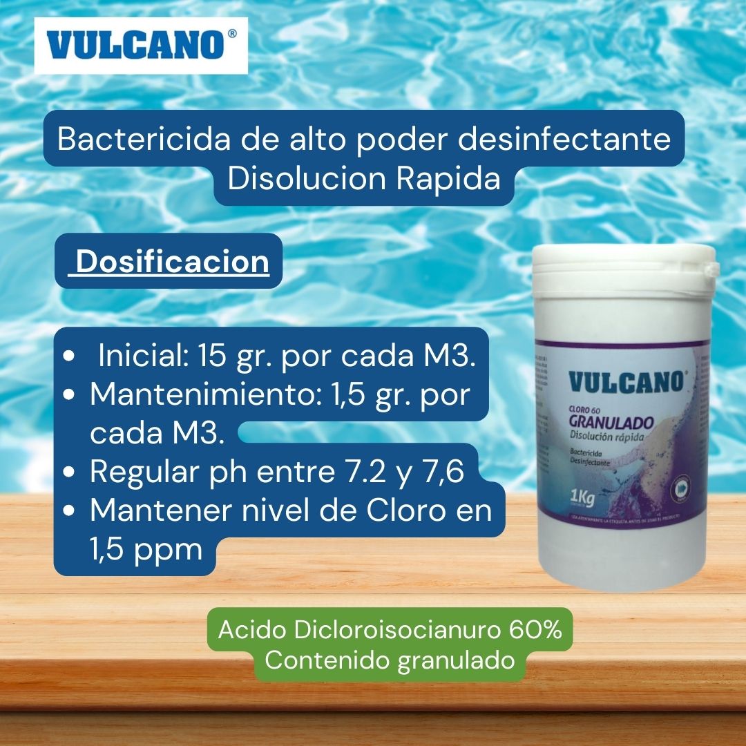 Cloro Granulado 60% Envase de 1 Kg