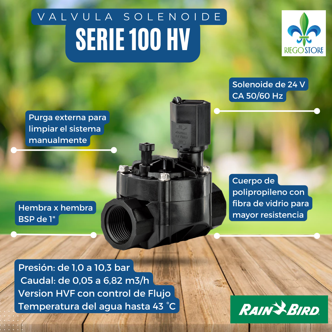 Valvulas Solenoides solo cuerpo 100 HV 1 s/cf - Rain Bird