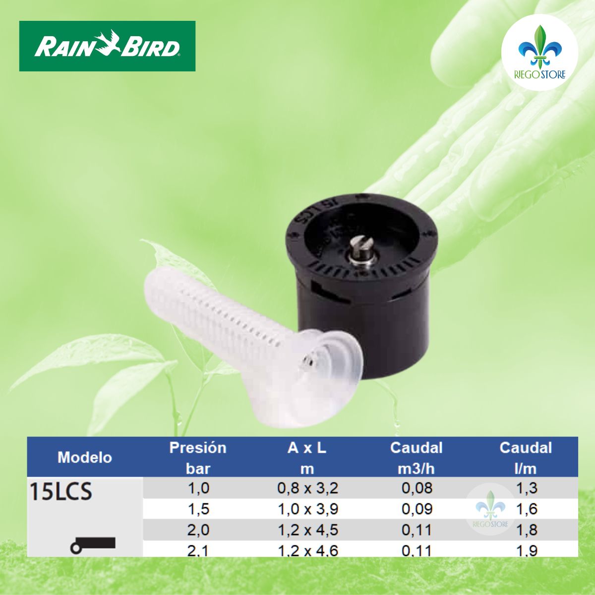 Boquilla Angulo Fijo MPR 15LCS Franja Recta Lat Der - Rain B