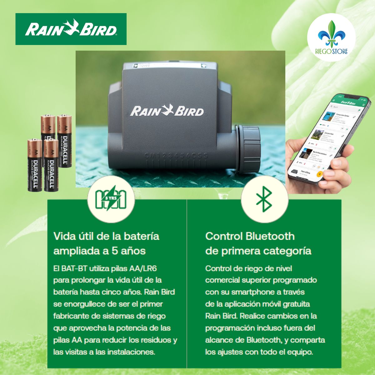 Programador ESP-BAT 1 Zona - Batería 9V Rain Bird