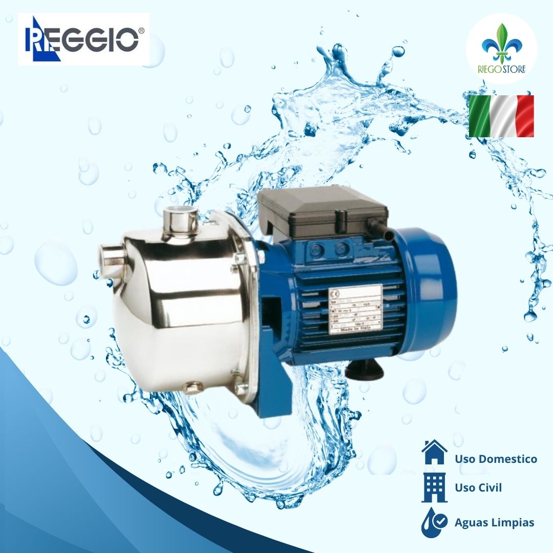 Bomba jet inoxidable 0.8HP para agua limpia y aplicacione...