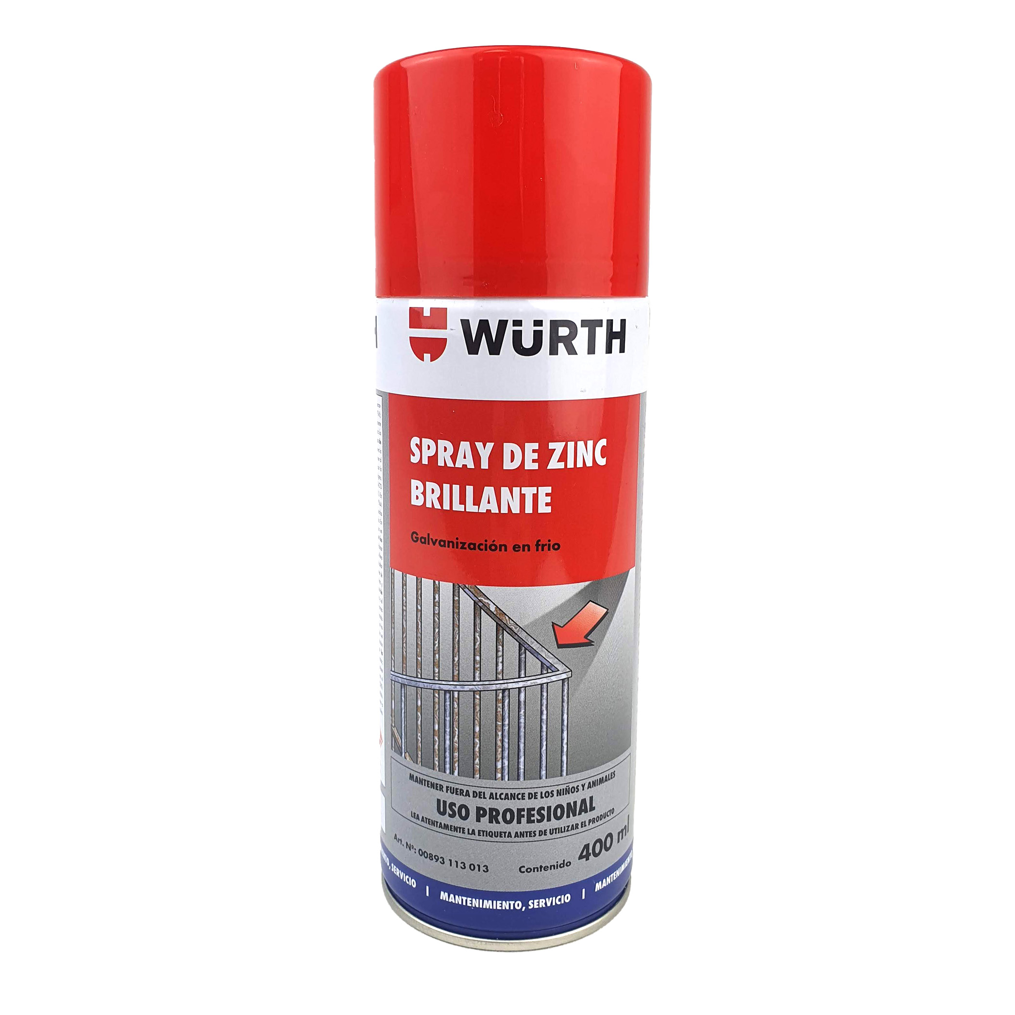 Spray Galvanizado En Frio Wurth 400Ml Brilloso