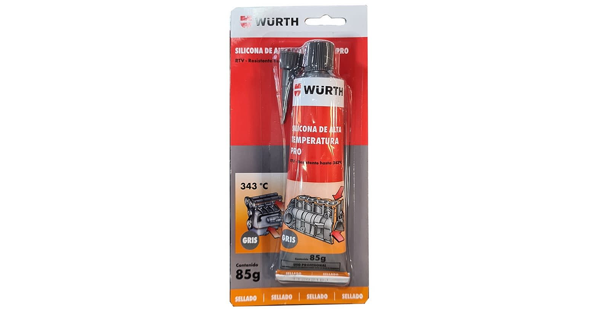 Silicona Neutra Gris Alta Temperatura 85Grs Wurth