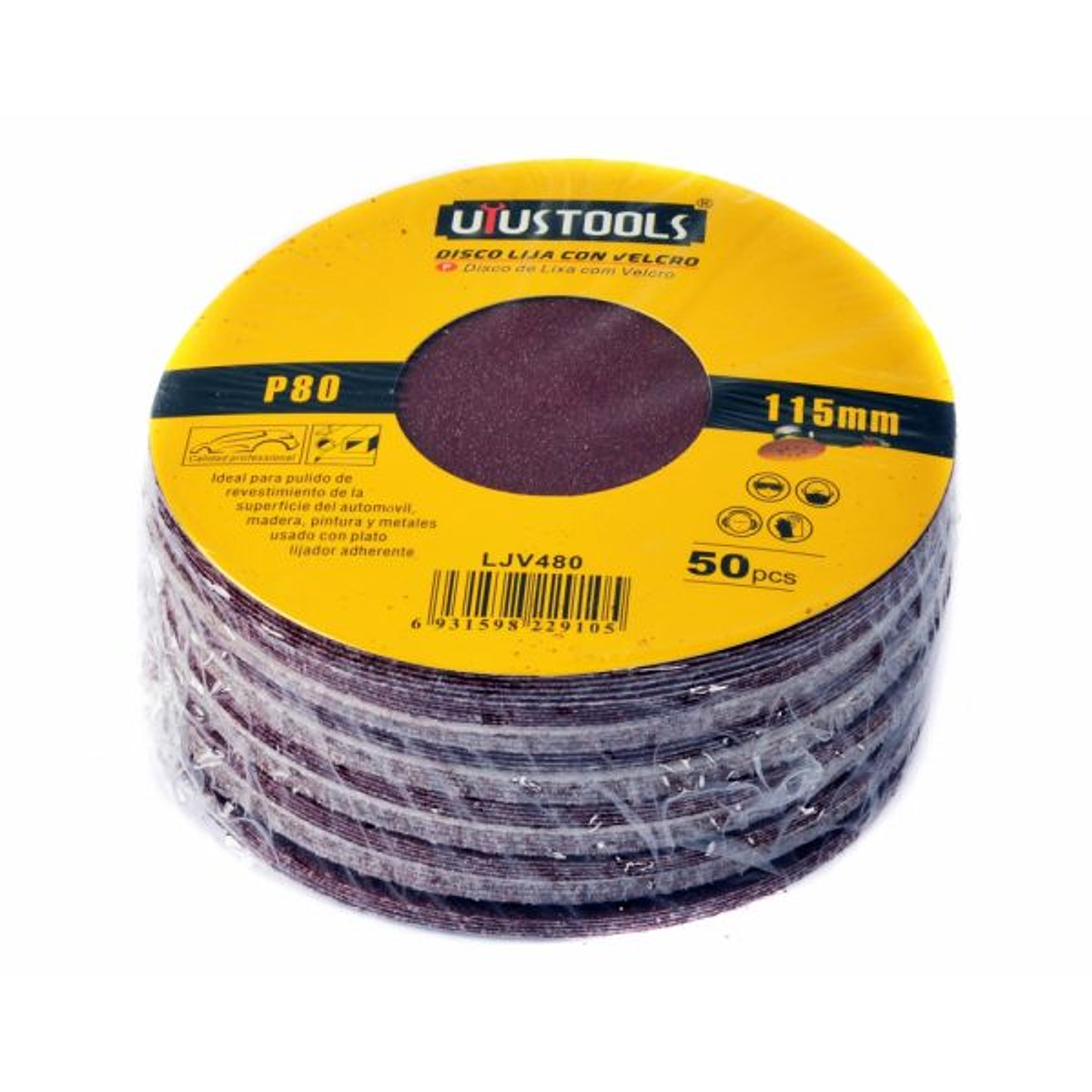 Disco Lija Con Velcro P100 Uyustools | Rielec Limitada