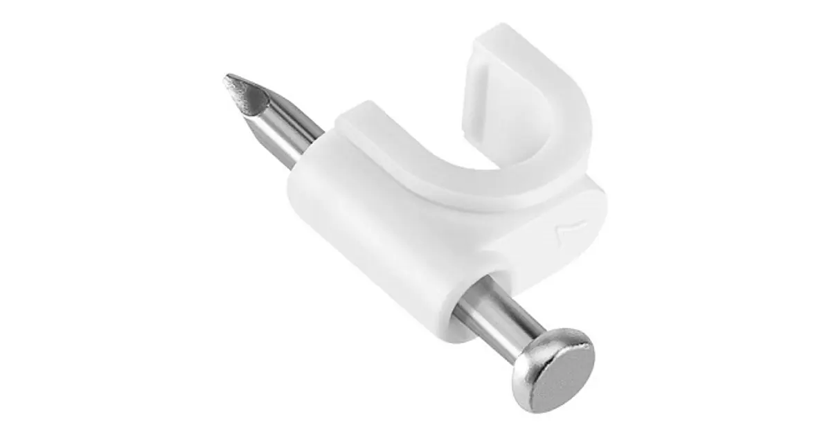 Grapa Pe 12mm C/Clavo P/Cable Blanca