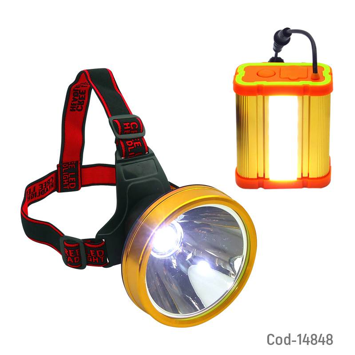 Linterna minero led con bateria externa | Rielec Limitada