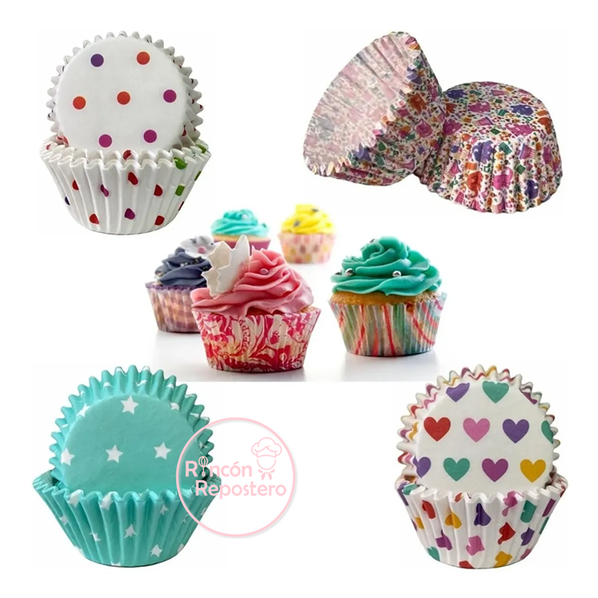 100 Cápsulas capacillos para Cupcakes 10[cm]