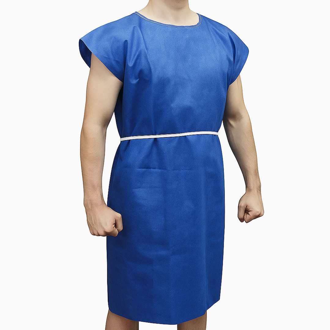 Bata Paciente Desechable Sin Manga Cranberry