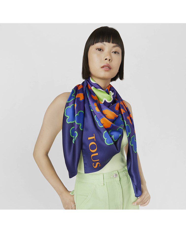 Lenço Quadrado Nisia Azul - Tous