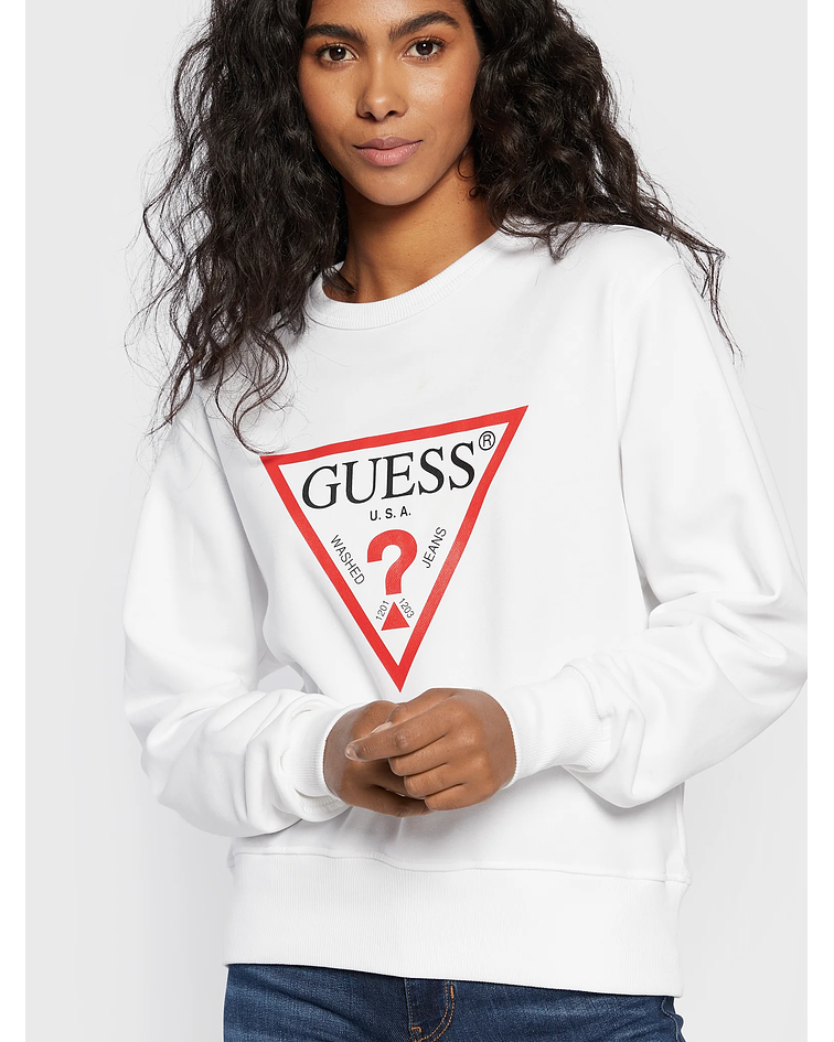 Sweat em Algodão Básica Branca - Guess