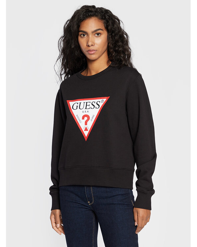 Sweat em Algodão Básica Preto - Guess