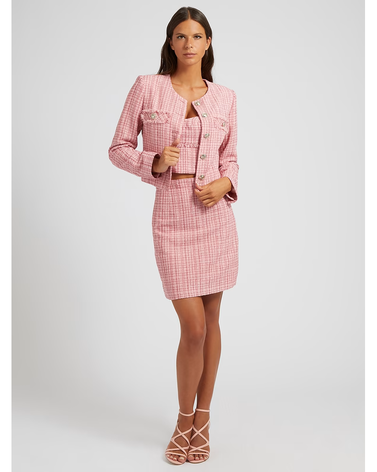Casaco em Tweed Alara Rosa - Guess