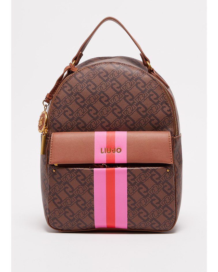 Mochila com Logo e Riscas - Liu Jo