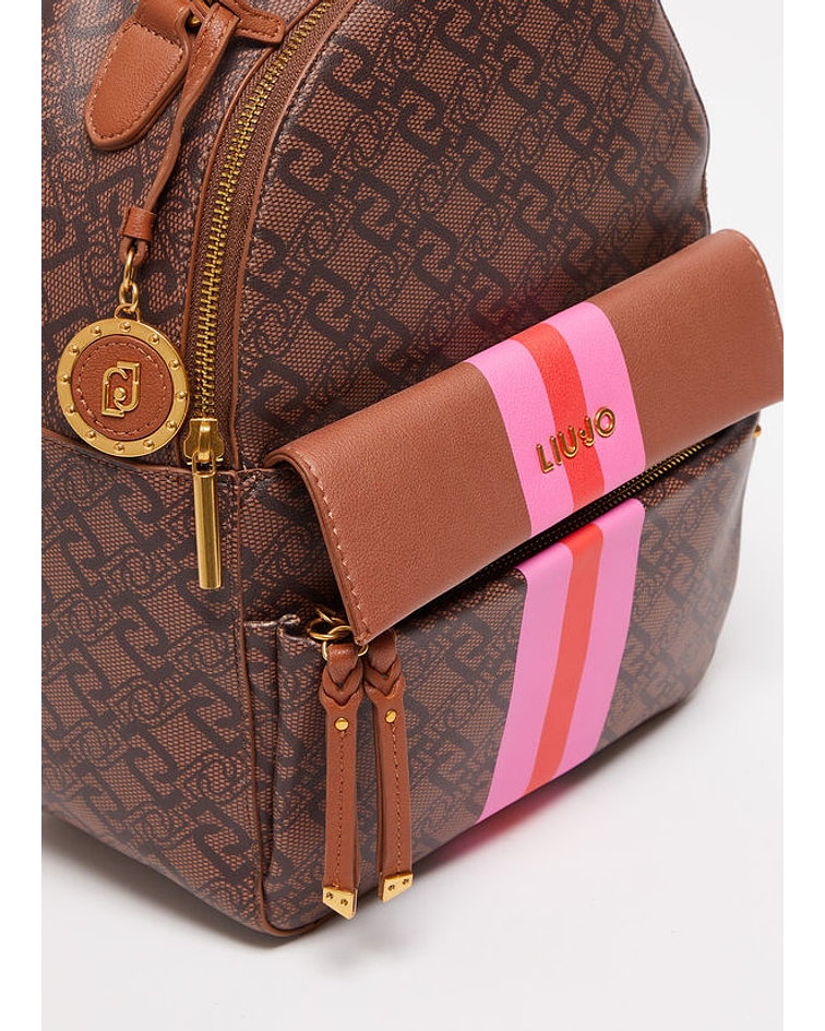 Mochila com Logo e Riscas - Liu Jo