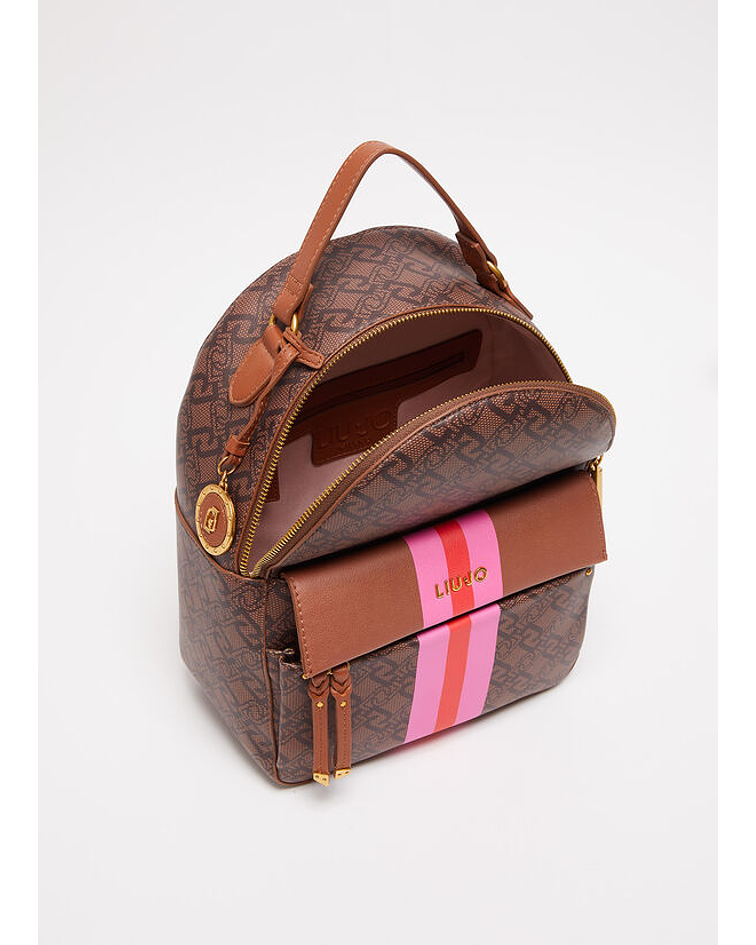 Mochila com Logo e Riscas - Liu Jo