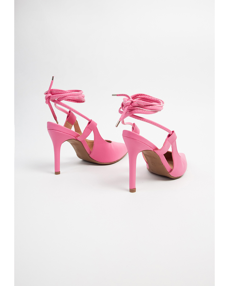 Sapato Stiletto Aberto Atrás Rosa - Lança Perfume
