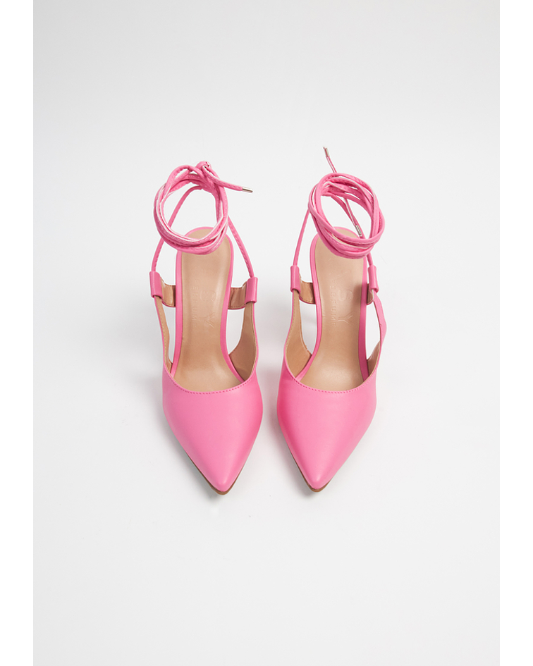 Sapato Stiletto Aberto Atrás Rosa - Lança Perfume