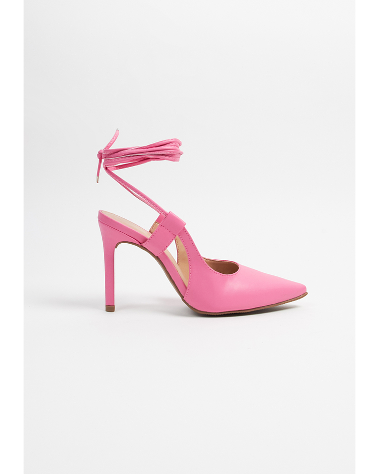 Sapato Stiletto Aberto Atrás Rosa - Lança Perfume