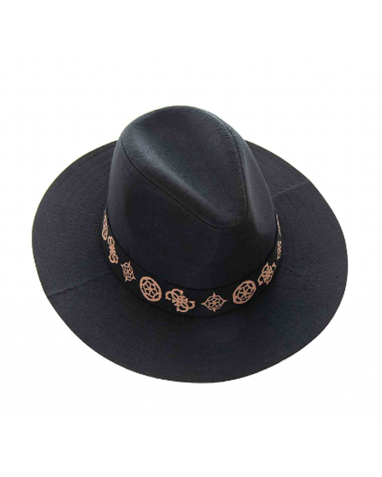 Chapéu de Aba Fedora Logo Aggie Preto - Guess