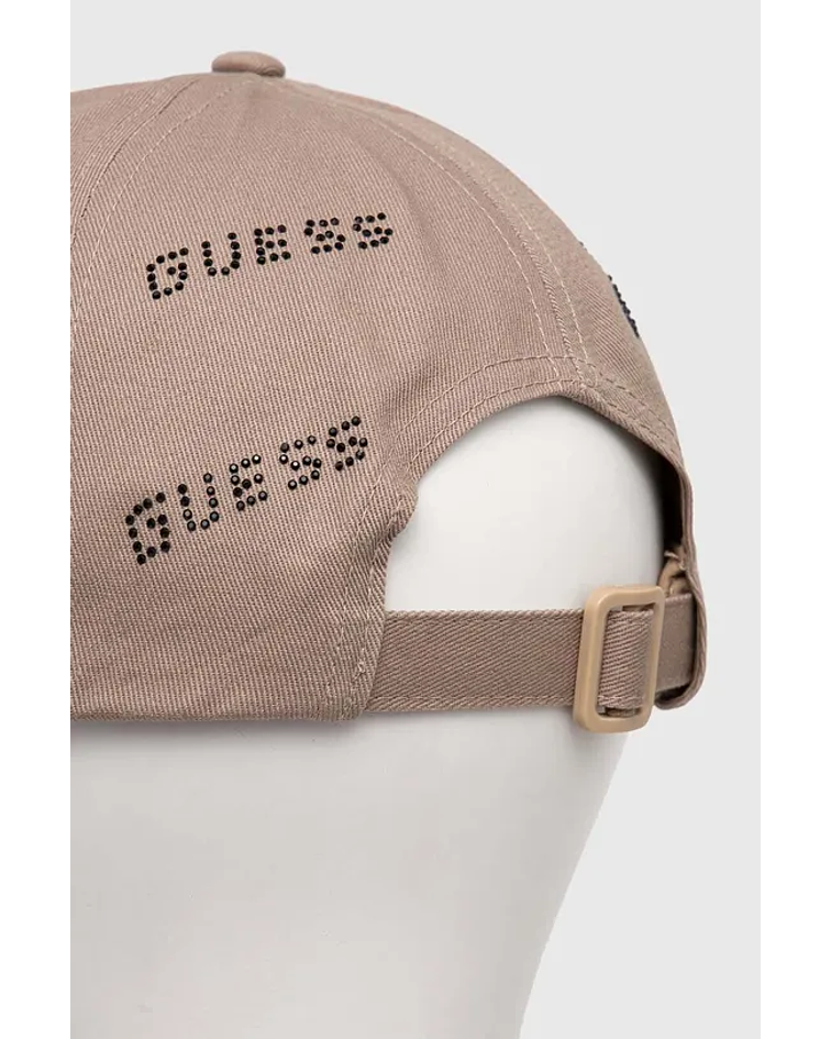 Boné com Logo em Strass Taupe- Guess