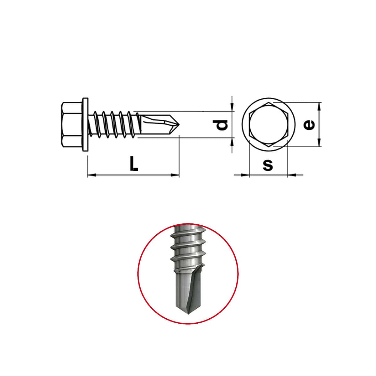 Autoperforante hexagonal inoxidable #12 X 3/4 100 unidades