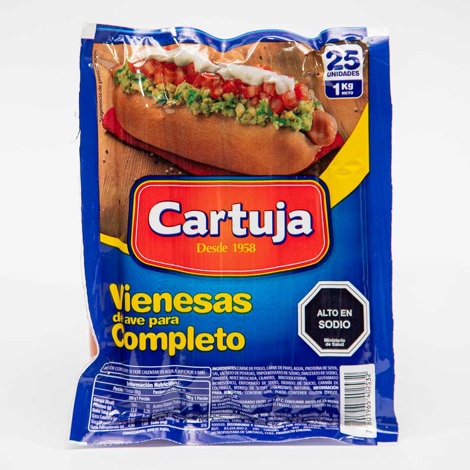 Vienesas de ave | Especial para completos.