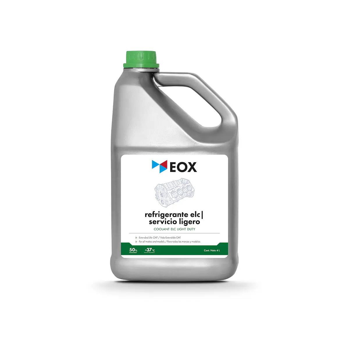 COOLANT -37º/ 50% VERDE / ROJO (4 LTS)