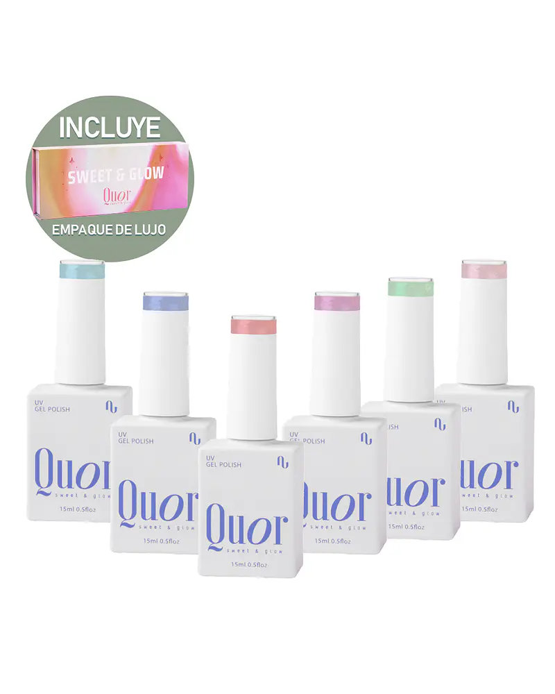 Esmalte Semipermanente Sweet & Glow QUOR Caja Edición...