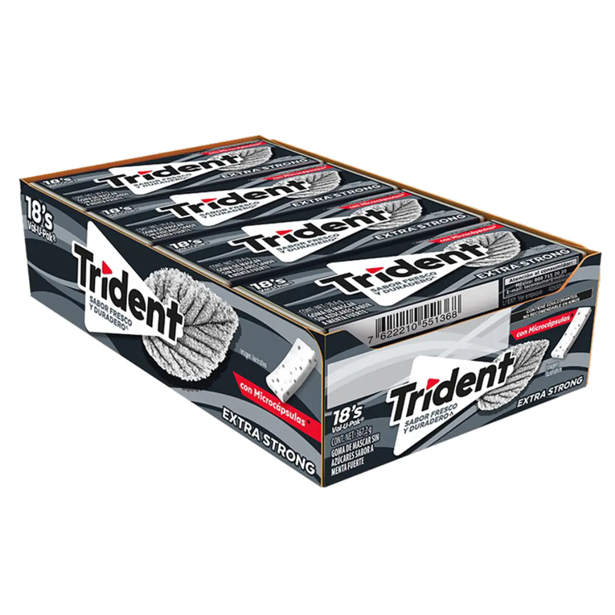 Chicle Trident Extra Strong VP x 12 unid x 18 chicles - 3...