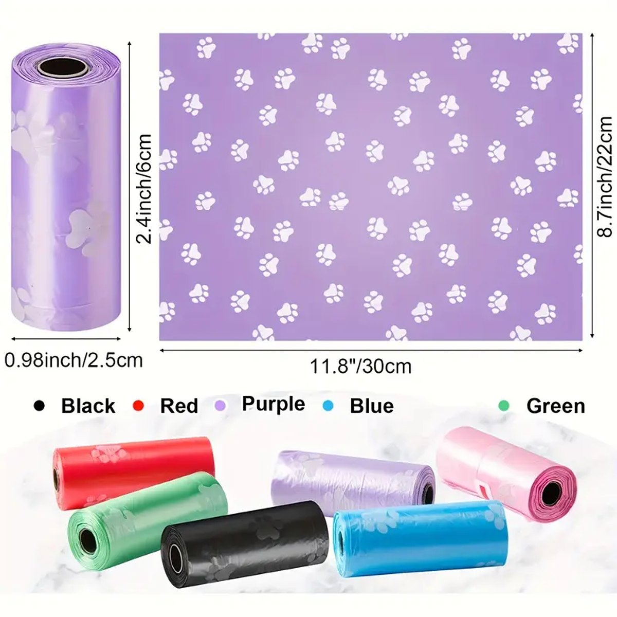 Salchi rollo - bolsitas diseño patitas (1 rollo de 15 un)