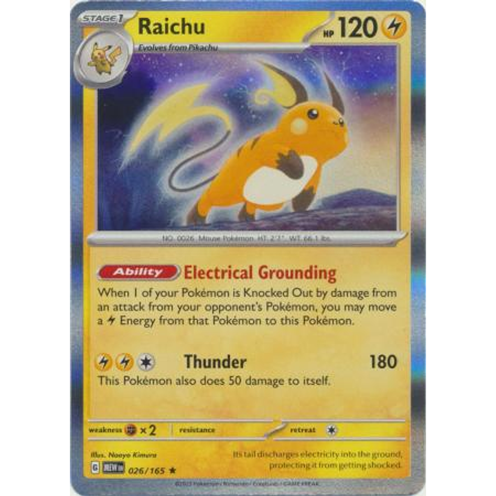 Raichu - 026/165 - Holo Rare (Español)