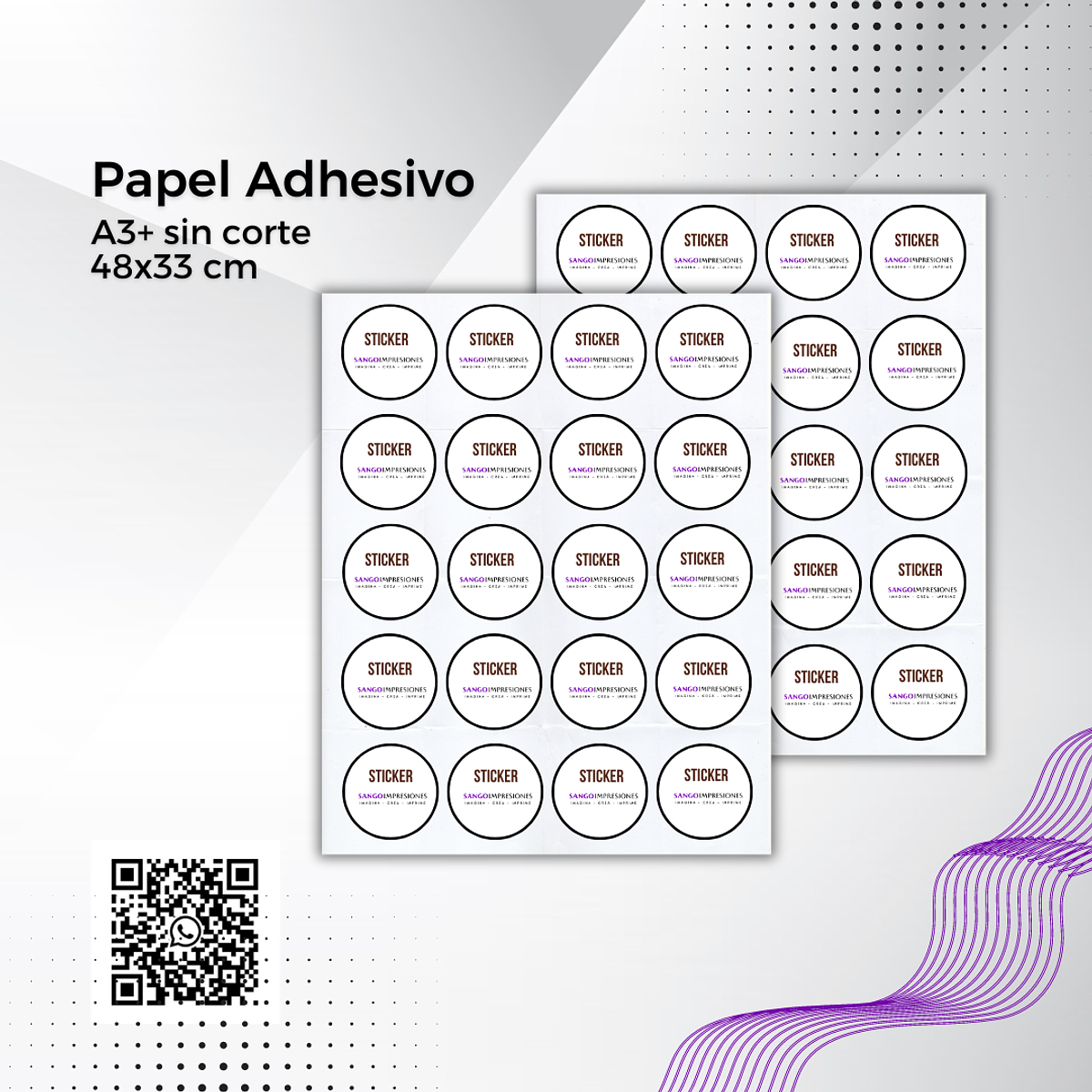 Sticker Adhesivo A3+ Sin Corte