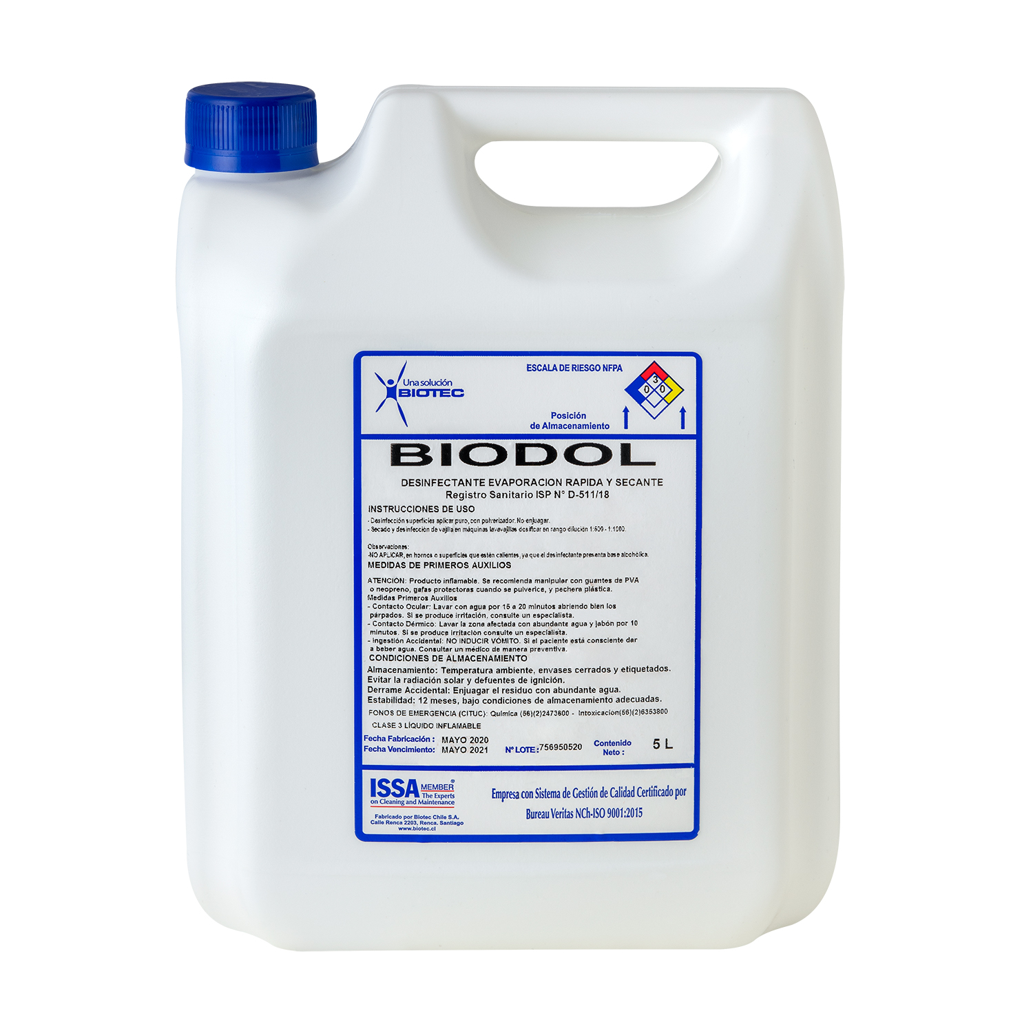 Desinfectante SANITY BIODOL 4 unidades x 5 litros