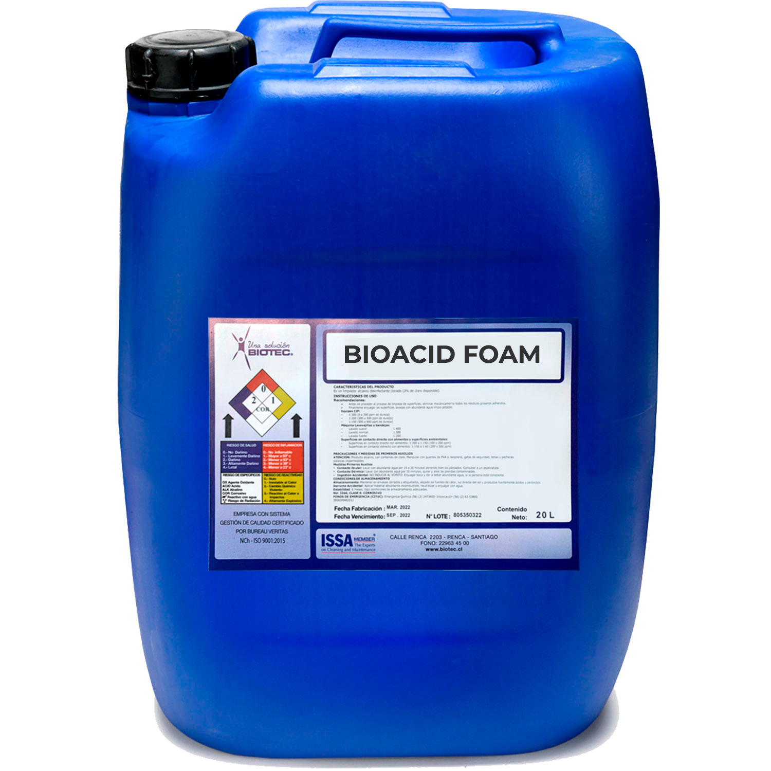 Desincrustante Ácido con espuma | Bioacid Foam 20lt.