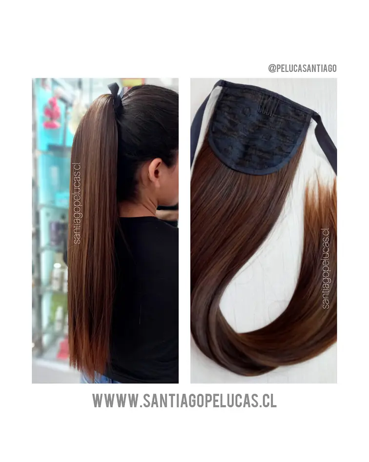 POSTIZO DE COLA CON CINTA LISO CHOCOLATE MATIZADO