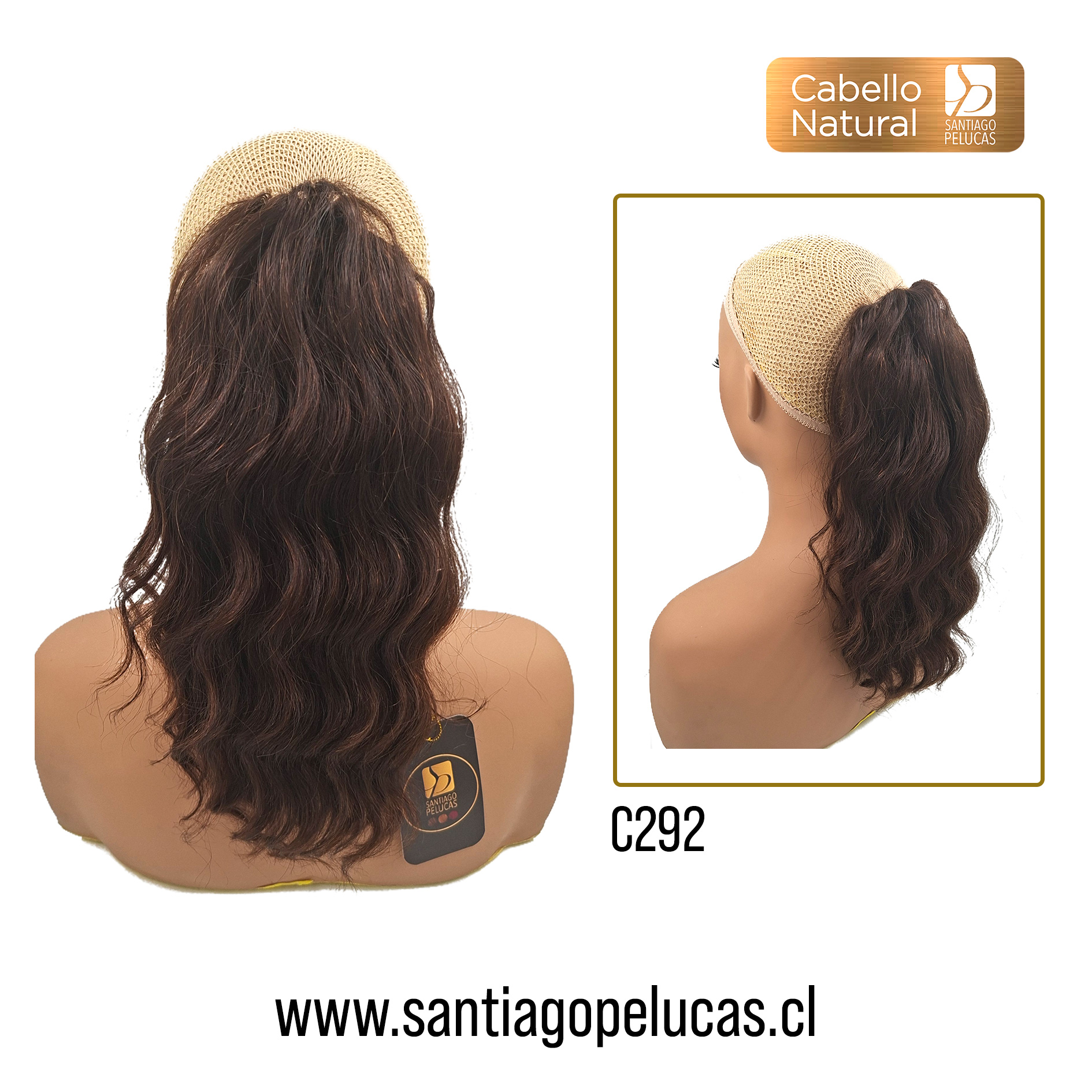 POSTIZO DE COLA NATURAL CON ONDAS NEGRO AZABACHE
