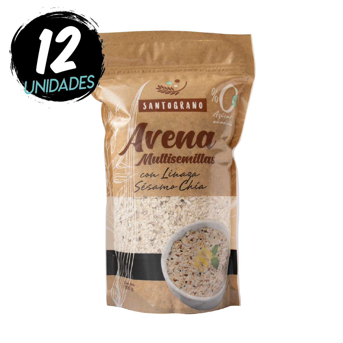Pack 12 Avena Multisemilla con Linaza, Sésamo y Chía