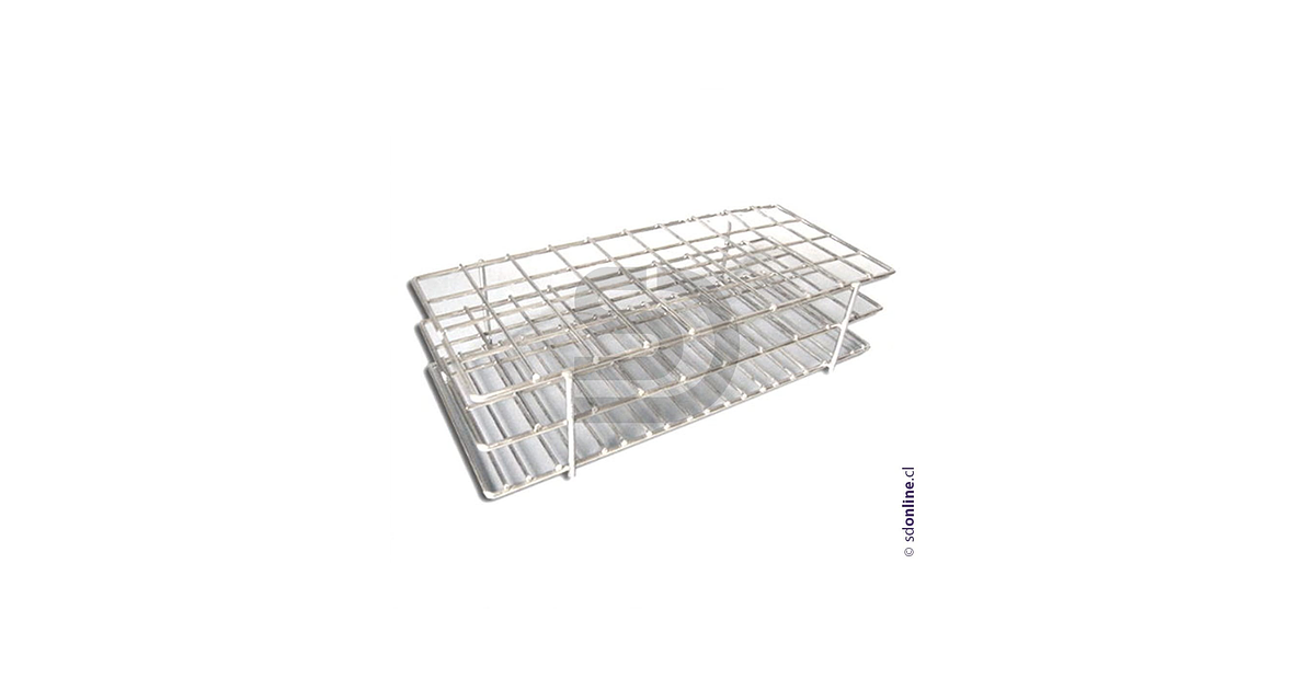 Gradilla Metálica Plastificada Para 40 Tubos 17 A 19Mm