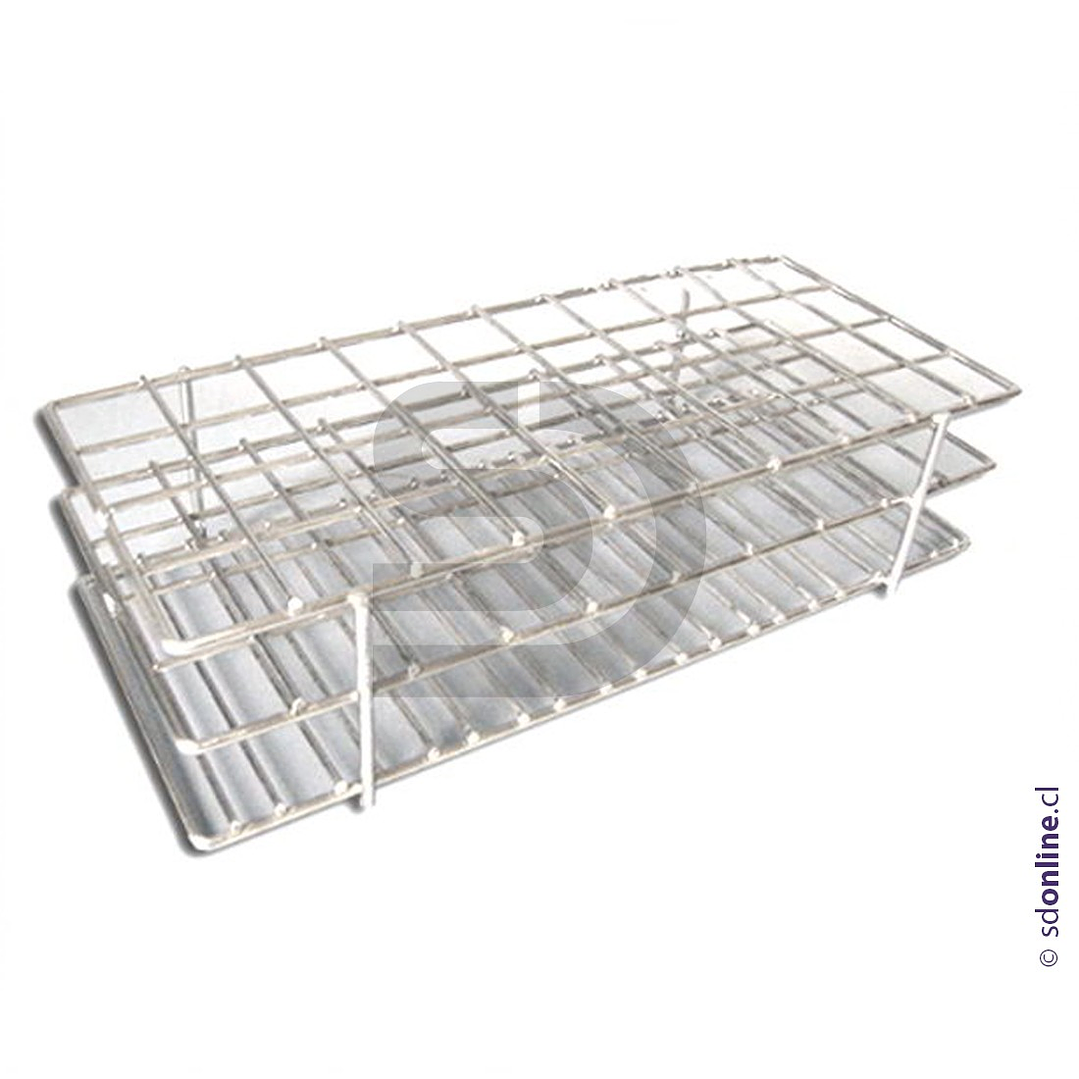 Gradilla Metálica Plastificada Para 28 Tubos 22 A 24Mm