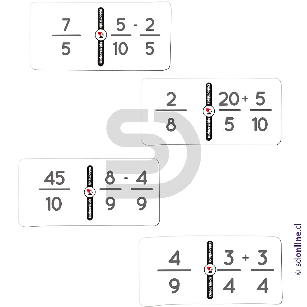 Dominó Suma Y Resta De Fracciones Eco