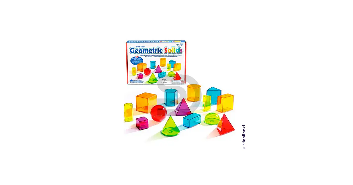 Cuerpos geométricos 14 pzas 3D translucidos