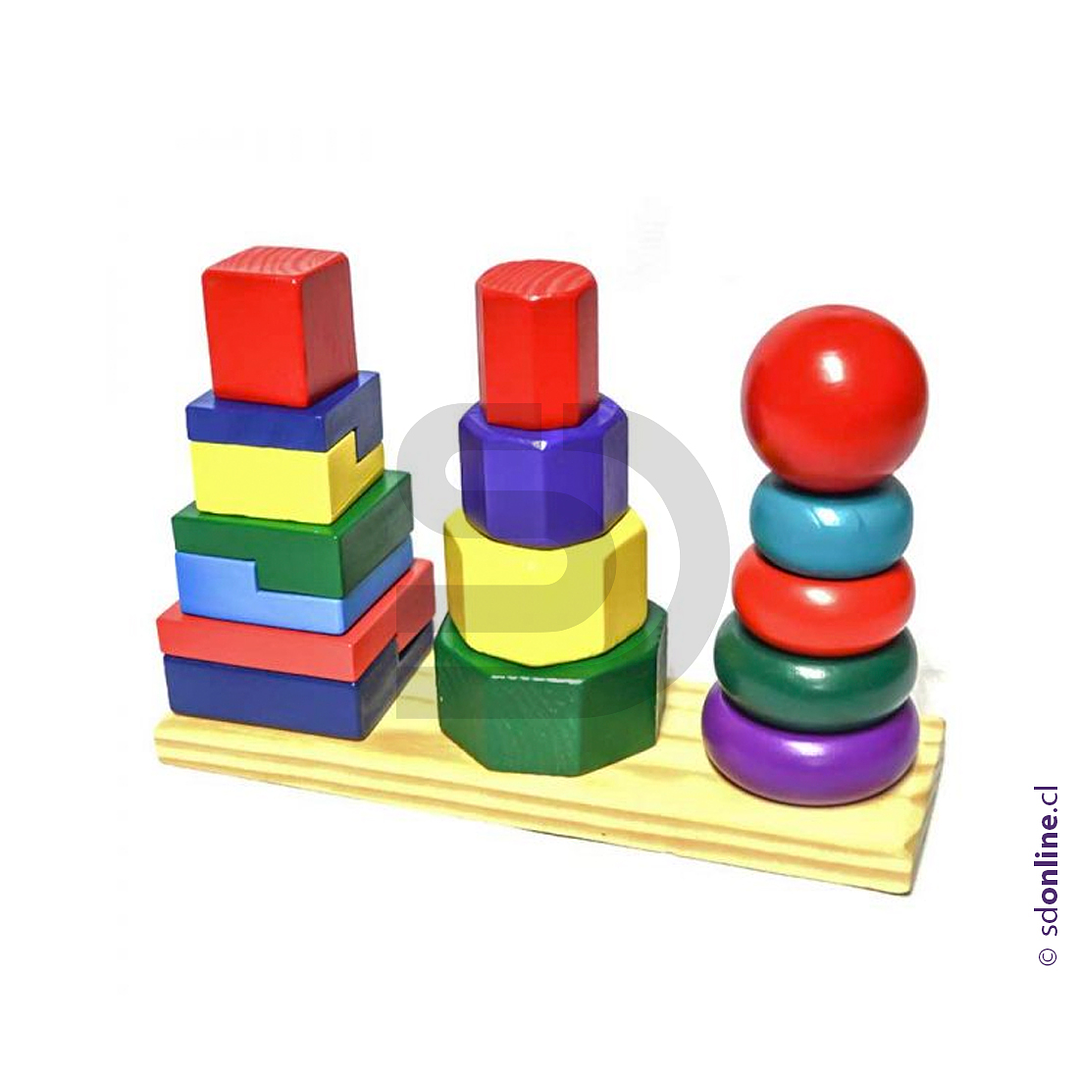 Encaje triple figuras geométricas