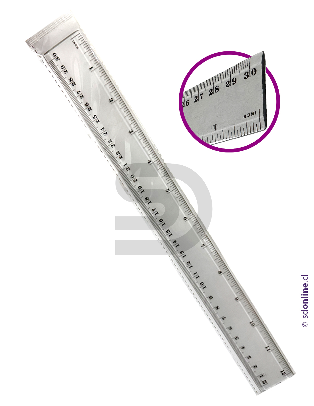 Regla plástica de 30 cm.