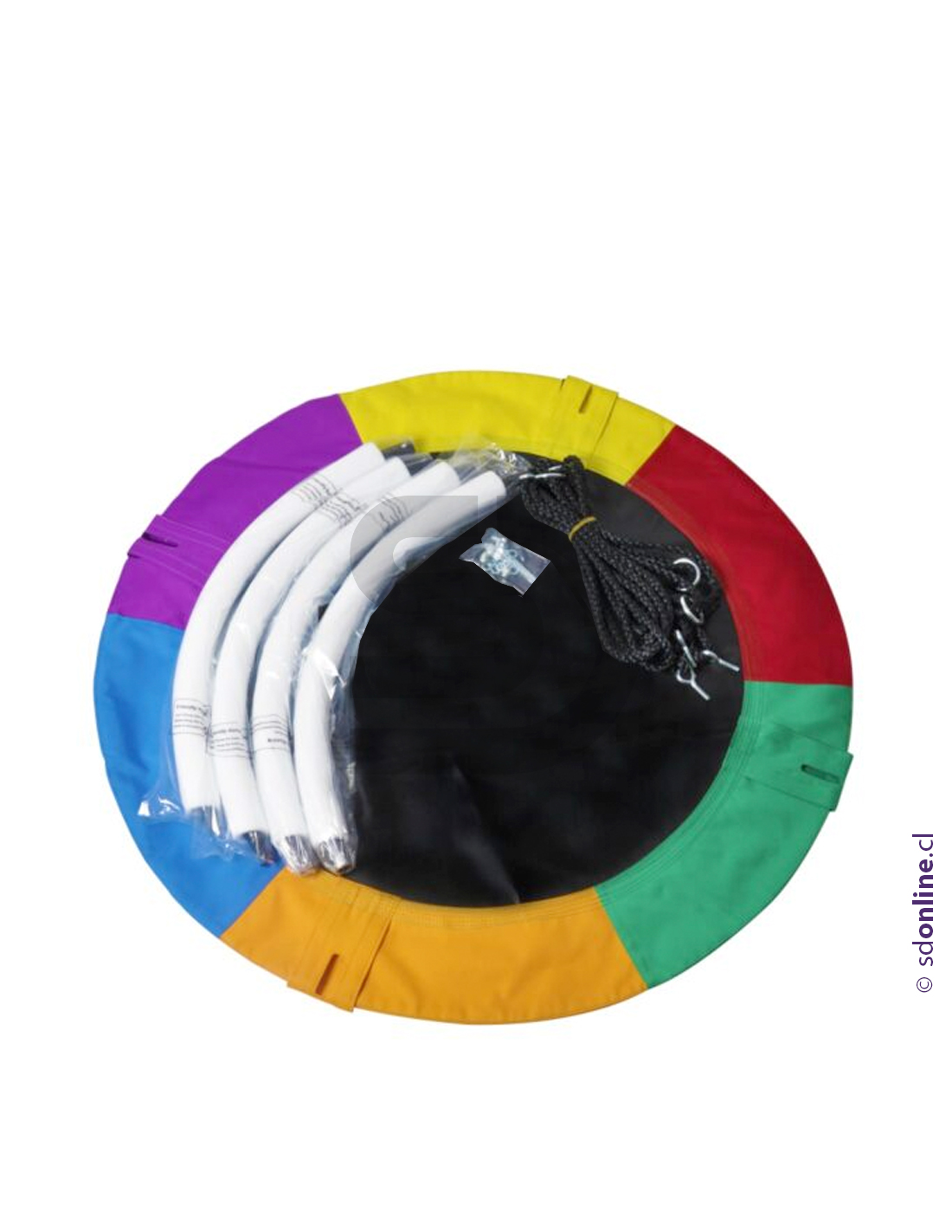 Columpio circular con sistema de anclaje al techo