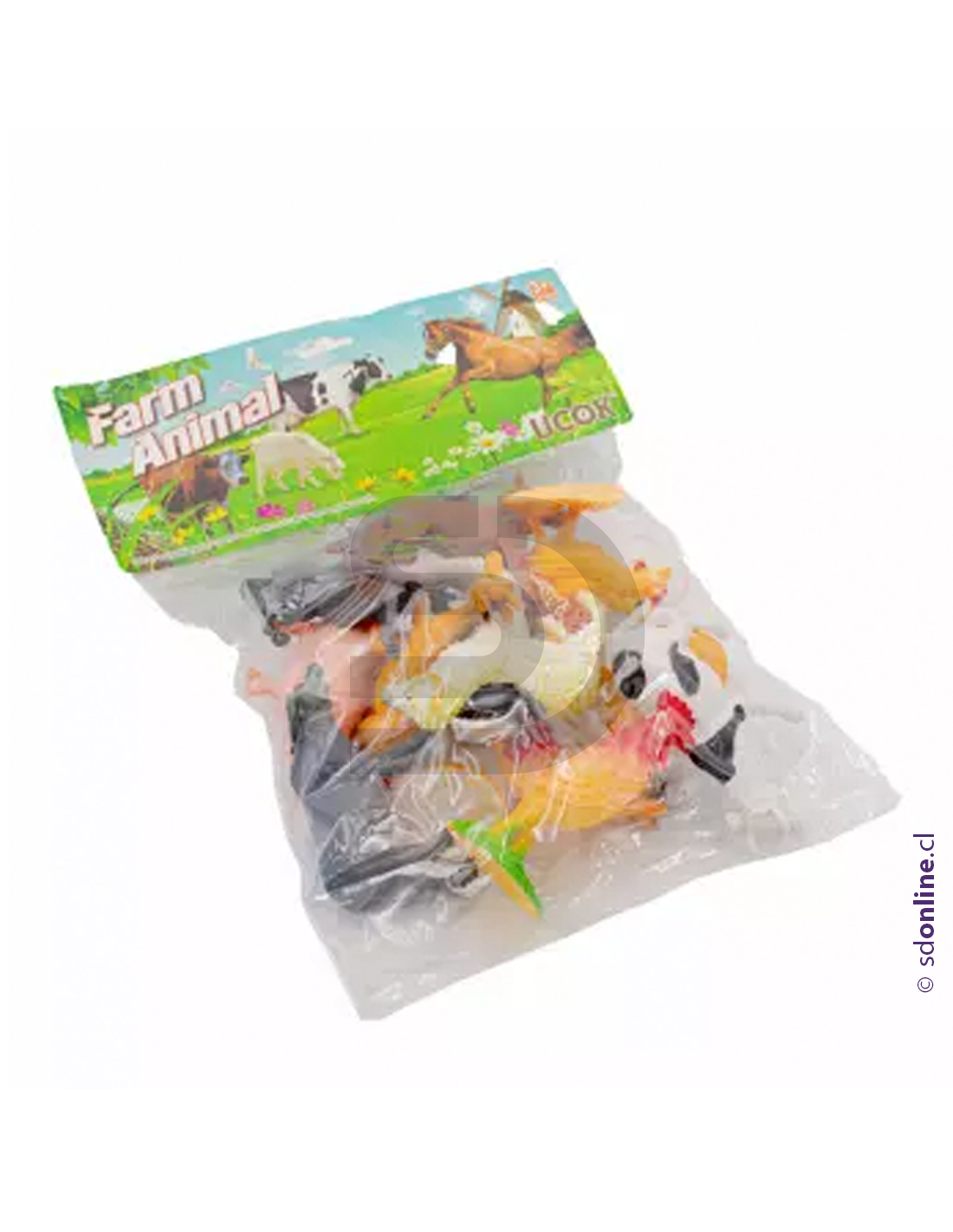 Set animales granja 12 pzas - Tamaño 13 x 10 cm.