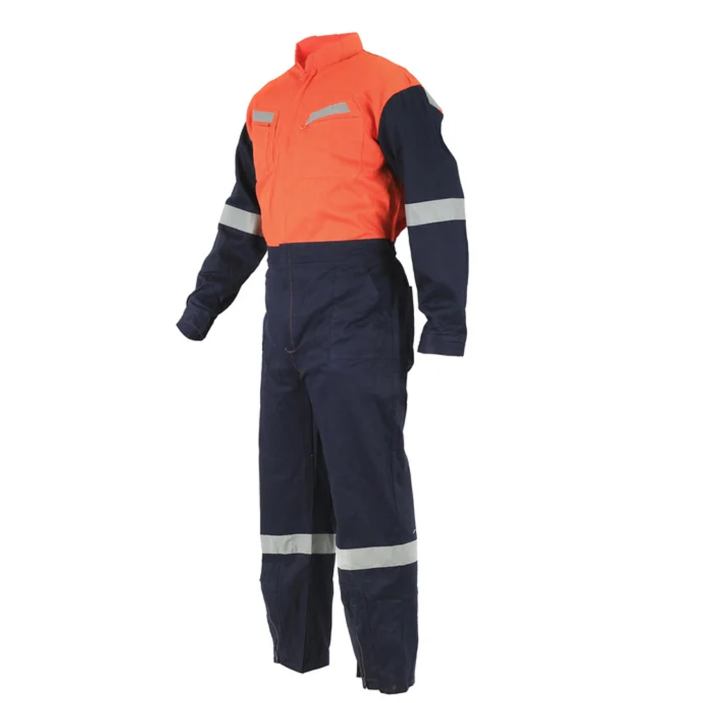 Overol Buzo Poplin Bicolor Amarillo / Azul