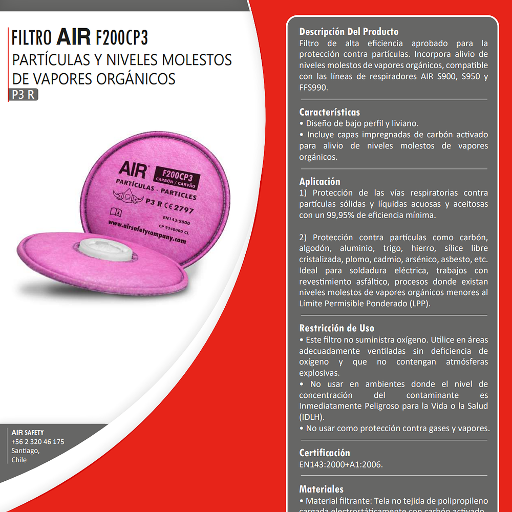 Filtro F200CP3 Partículas VO