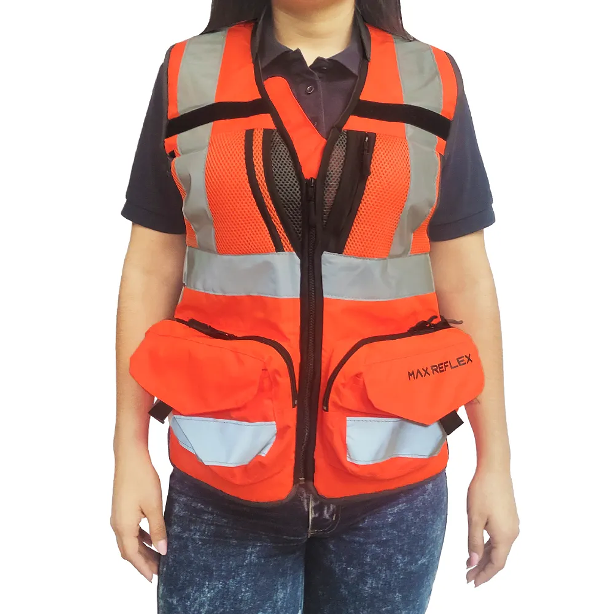 Chaleco Geólogo Mujer Ingeniero Max Reflex Salmón