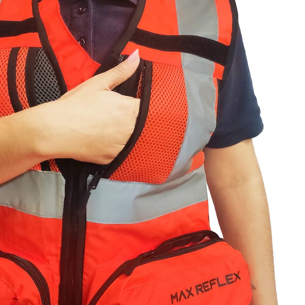 Chaleco Geólogo Mujer Ingeniero Max Reflex Salmón